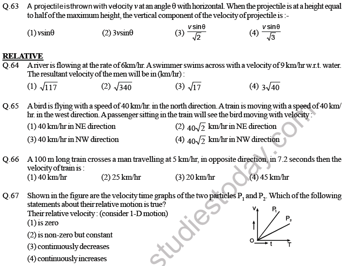 NEET Physics Kinematics MCQs Set B with Answers NEET Physics Kinematics MCQs Set B with Answers